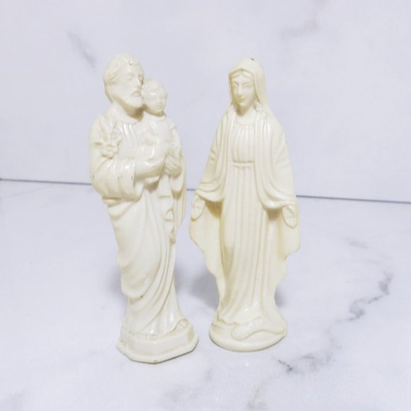 Art | Vintage White Resin Mary Joseph And Baby Jesus Figures | Poshmark